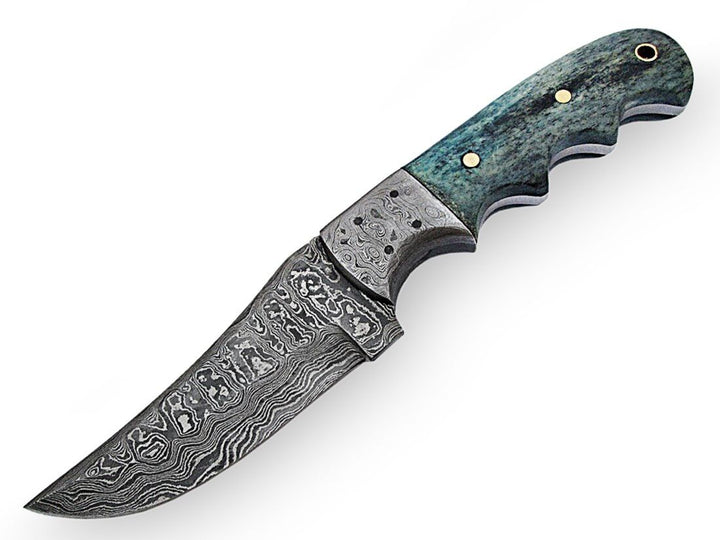 Custom Handmade Damascus Steel Colored Bone Handle Knife – MONSTERBASS