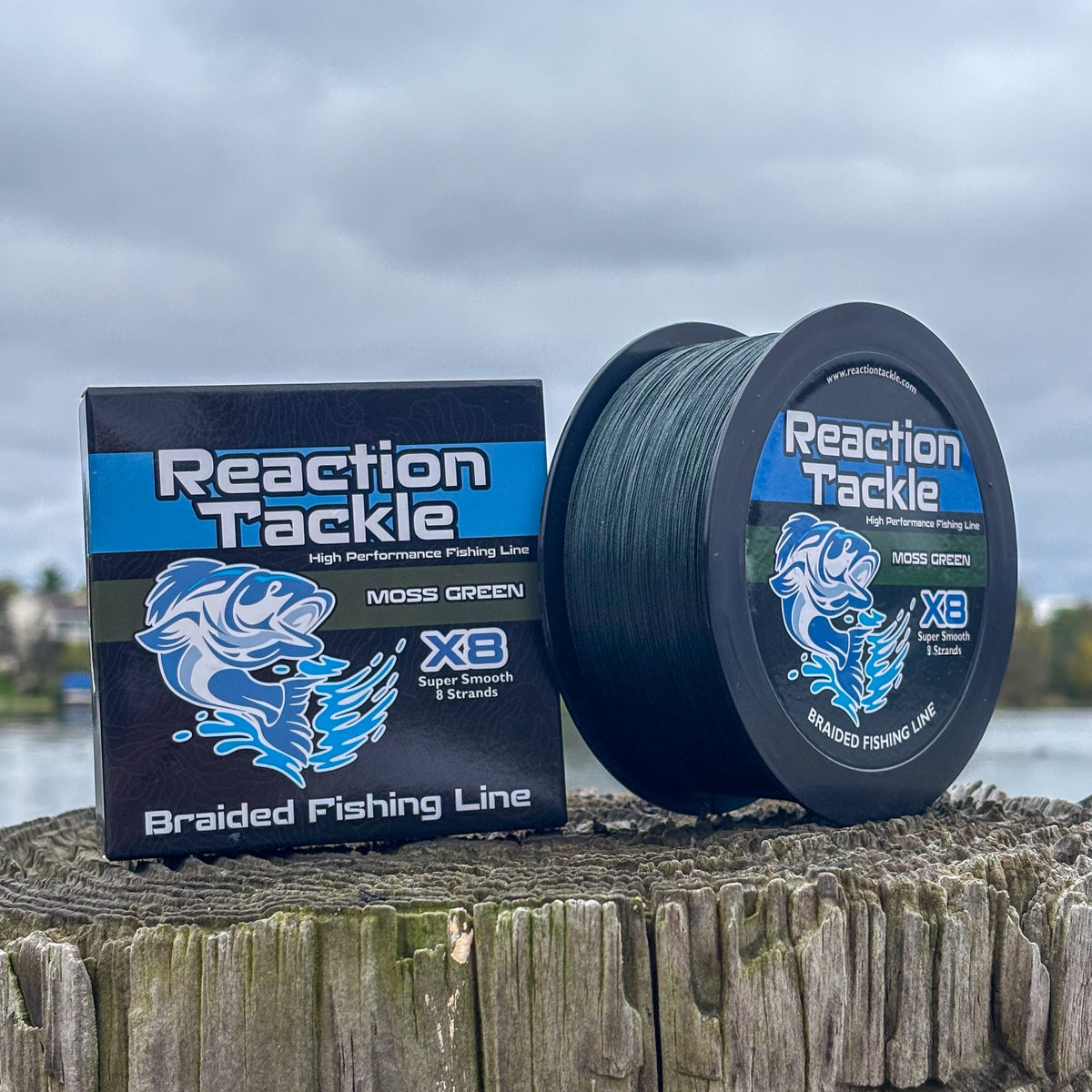 Reaction Tackle X8 Braided Fishing Line - Moss Green 8 Strand – MONSTERBASS