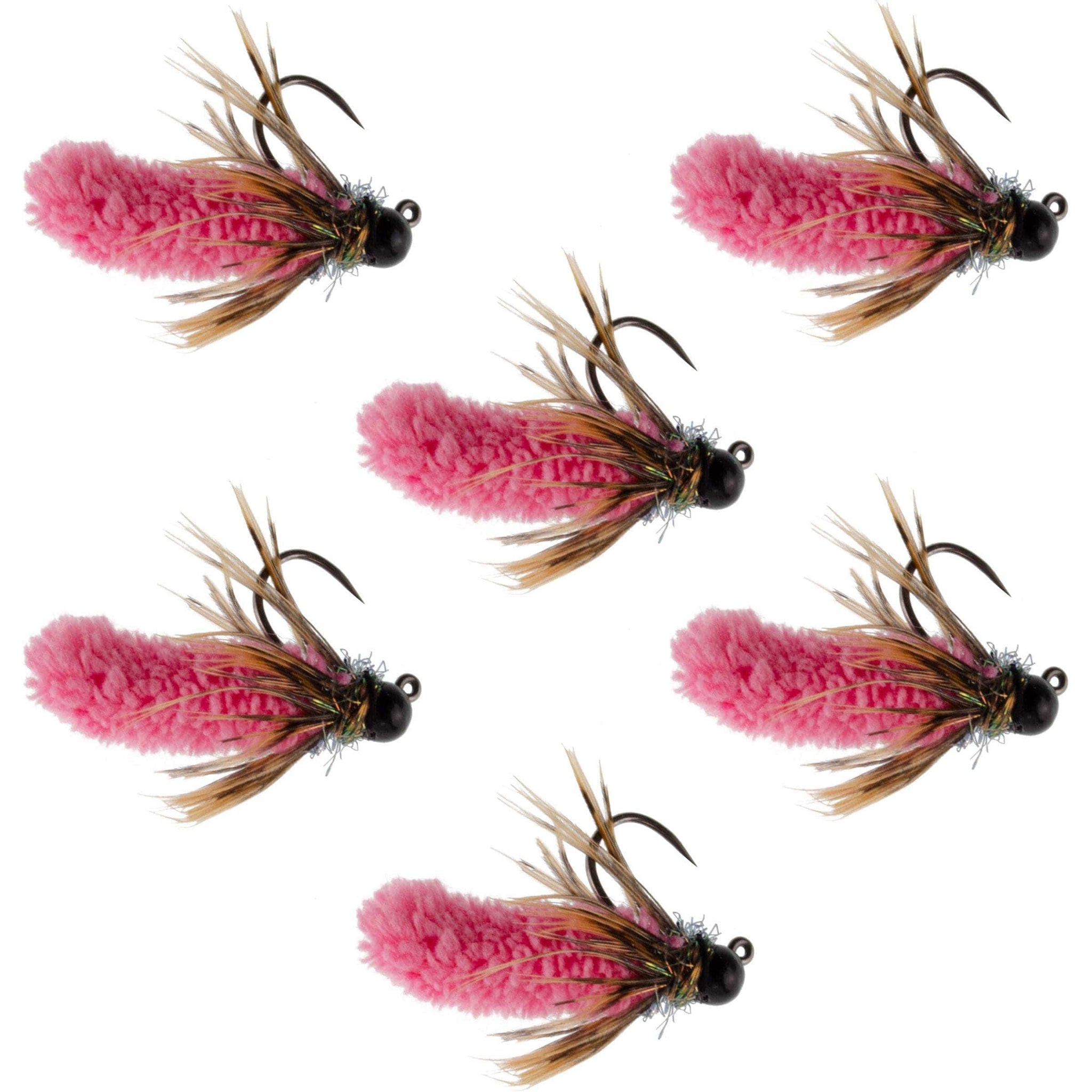 Tungsten Bead Hot Pink Mop Fly Tactical Jig Czech Euro Nymph Barbless ...